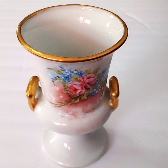 Accents | Signed Roses Vessel Vase With Gold Handles | Poshmark